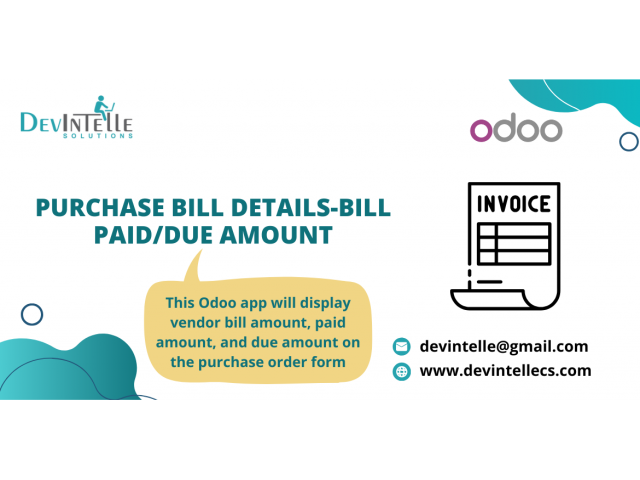 Purchase Bill Details-Bill Paid/Due Amount in odoo Ahmedabad - Buy Sell ...